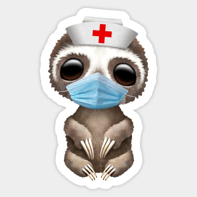 Cute Baby Sloth Nurse - Nurse - Sticker | TeePublic