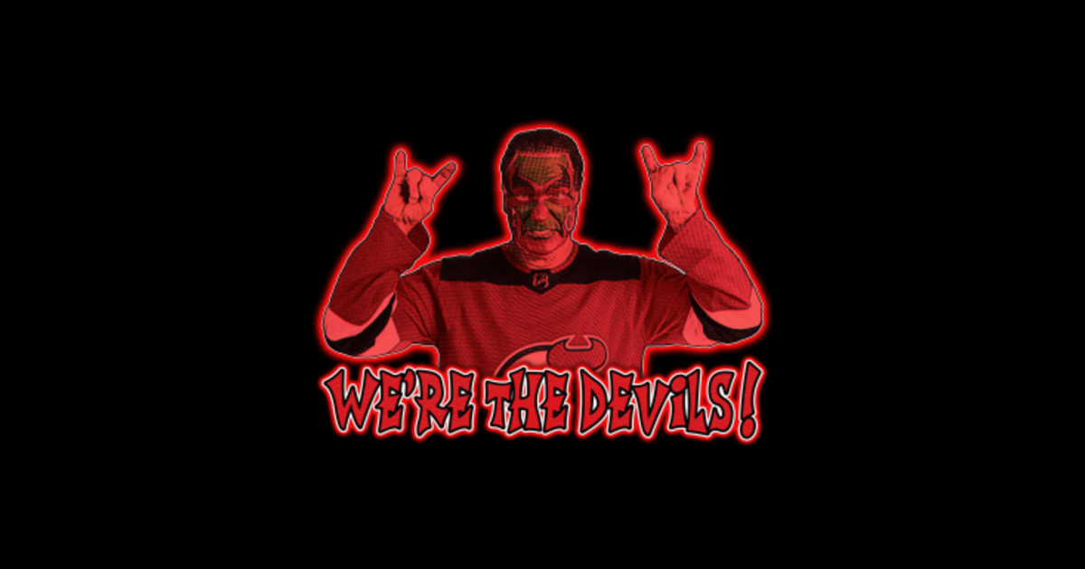 Hockey Follies - New Jesrsey Devils Superfan - WE'RE THE DEVILS - Hockey - Sticker | TeePublic