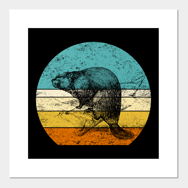 Vintage retro beaver, for beaver lover - Beaver - Posters and Art ...