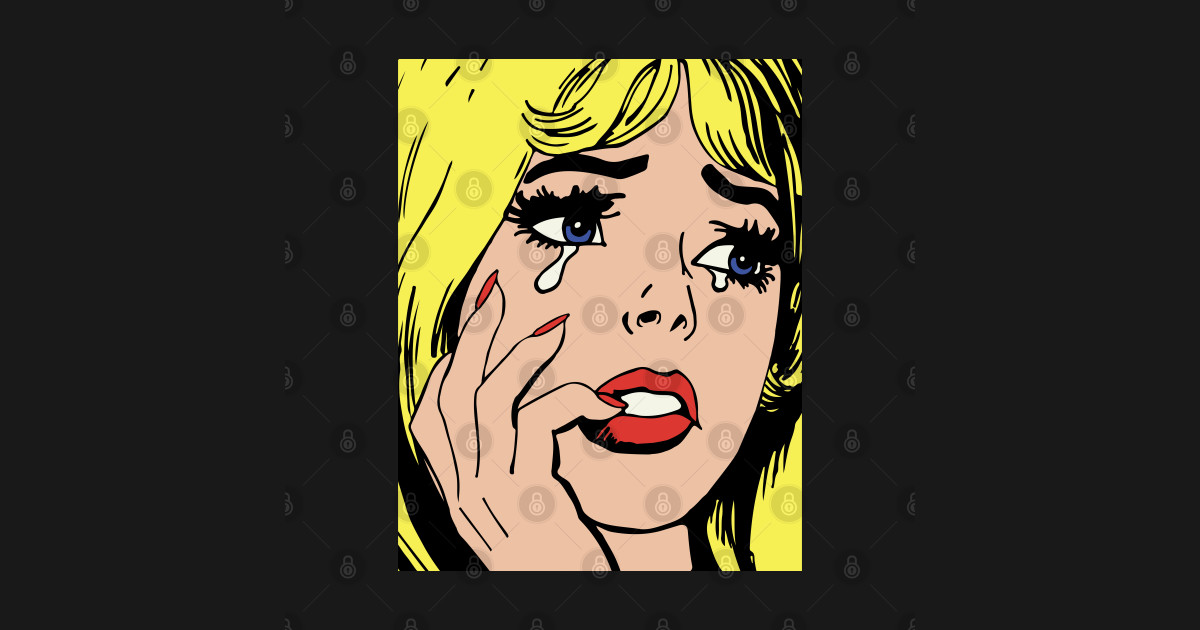 Pop Art 1950s Sad Crying Comic Girl Vintage Blonde Hair - Comic Girl ...