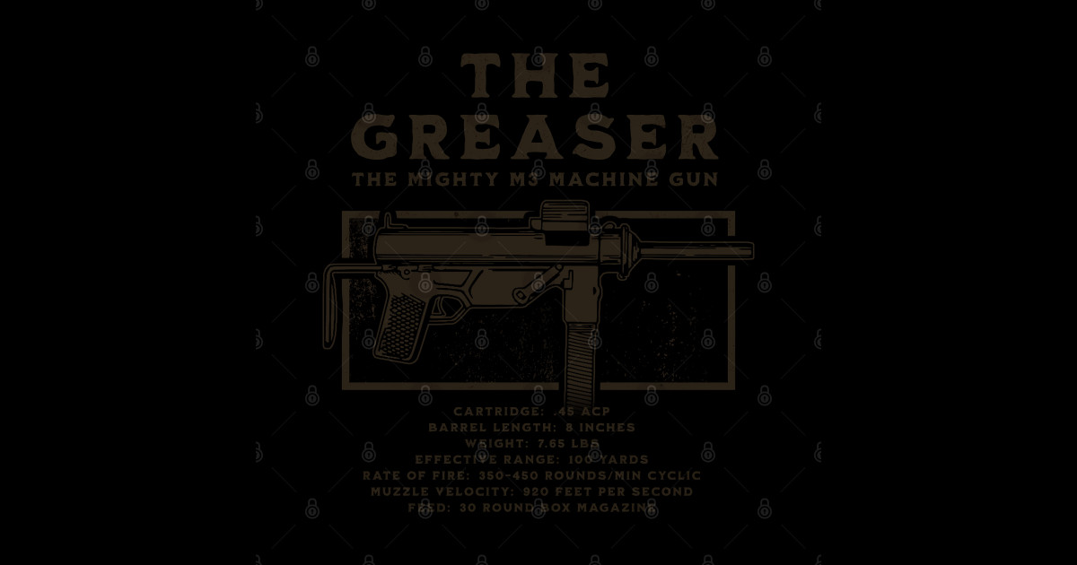 The Greaser - M3 Submachine Gun - Ww2 - Posters and Art Prints | TeePublic
