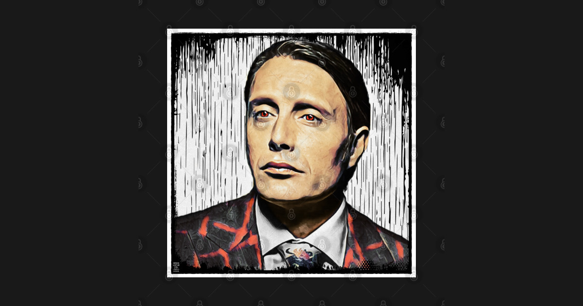 Hannibal Red Eyes with Drip Paint Background - Hannibal - T-Shirt ...