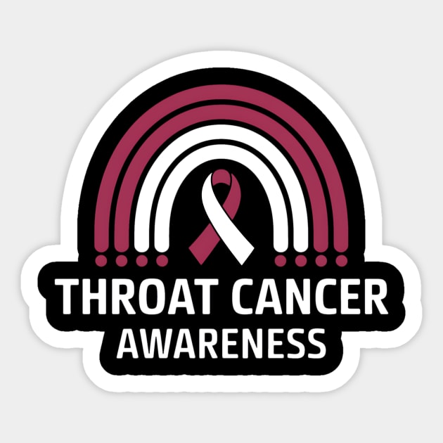 Throat Cancer Awareness Ribbon Burgundy Rainbow - Throat Cancer ...