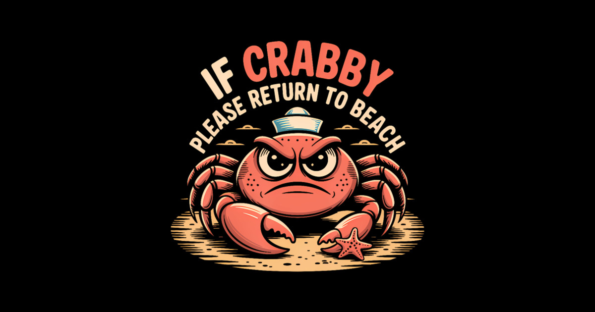 Lost Crab Help It Find Its Beach - Lost Crab - Sticker | TeePublic