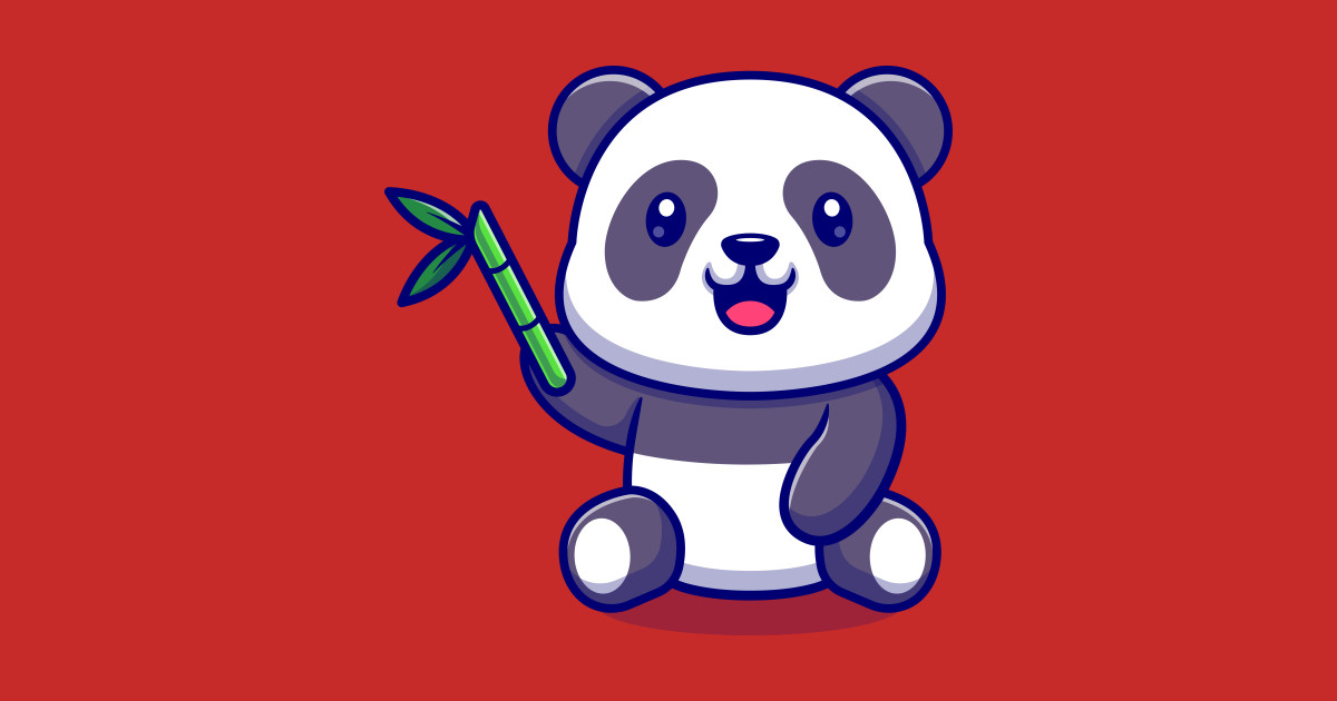 Cute Panda With Bamboo Cartoon Vector Icon Illustration (2) - Panda - T ...