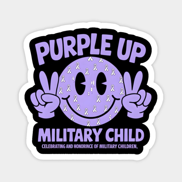 Purple Up For Military Kids Cute Groovy Military Child Month - Military ...