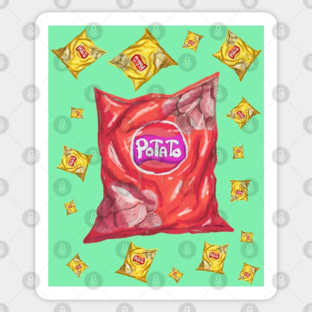 potato chips - Potato Chips - Sticker | TeePublic