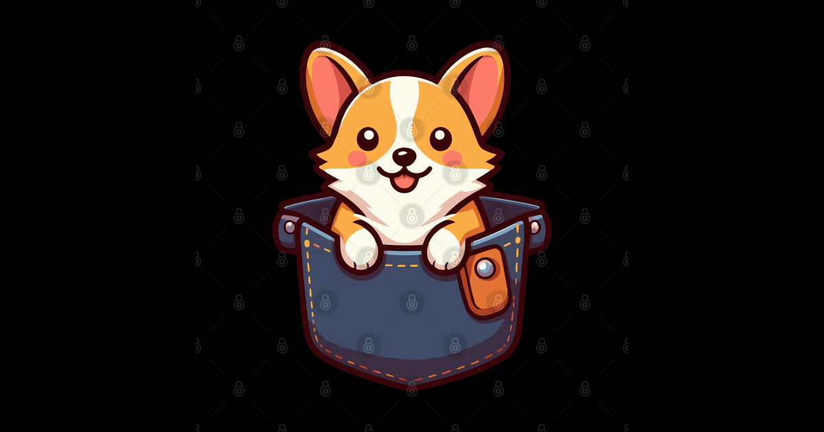Cute Pocket corgi puppy - Corgi Puppy - Sticker | TeePublic