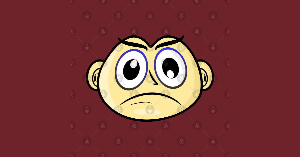 Confused Funny Face Cartoon Emoji - Funny Face - T-Shirt | TeePublic