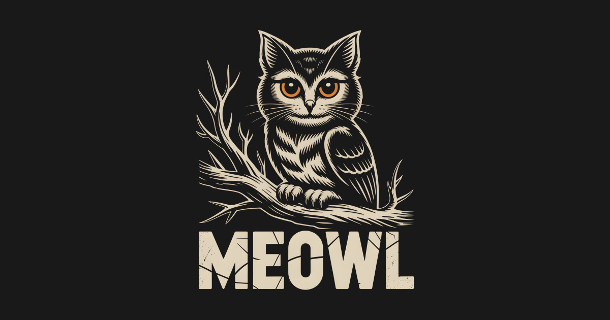Meowl This Meowl Artwork Is Ideal For Teenagers Who Enjoy Memes And