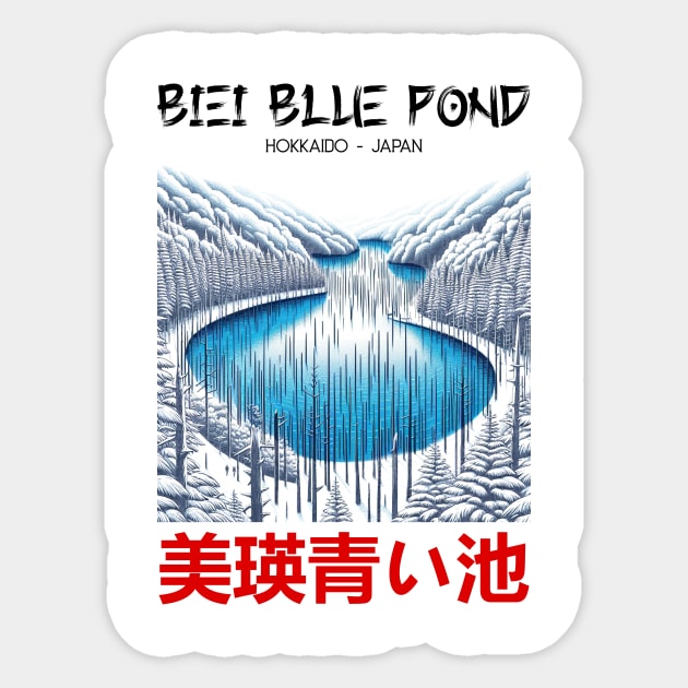 Biei Blue Pond - Hokkaido - Sticker | TeePublic