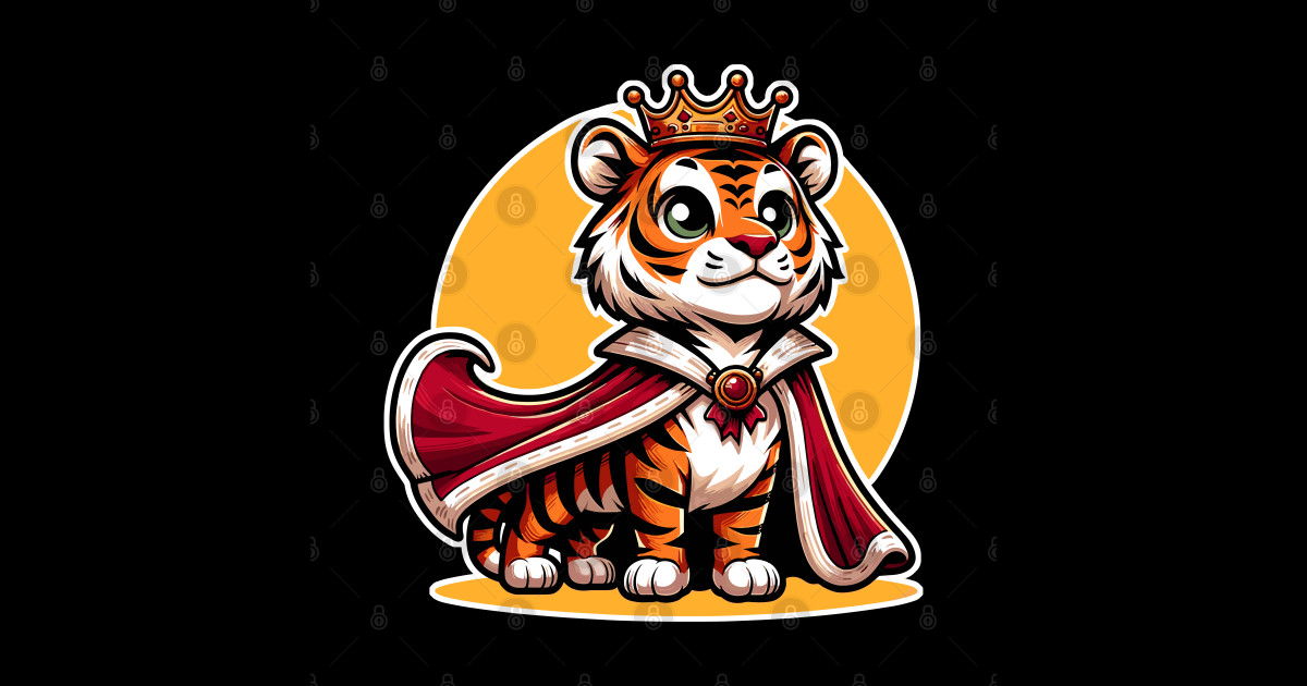 Majestic Tiger King: Regal and Proud Cartoon Design - Tiger King ...