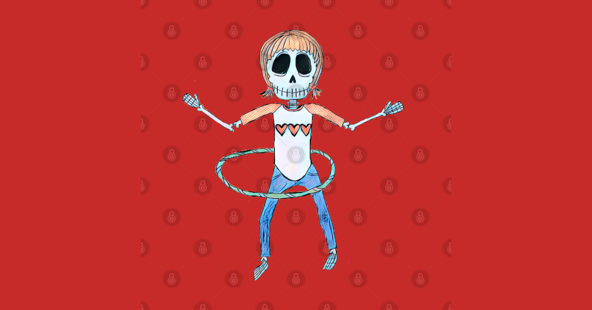 Lively Bones Hula Hoop - Skeleton Girl - T-Shirt | TeePublic