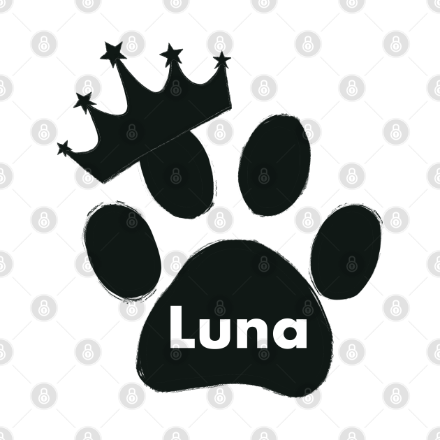 Luna cat name made of hand drawn paw prints - Luna Cat Name Made Of ...