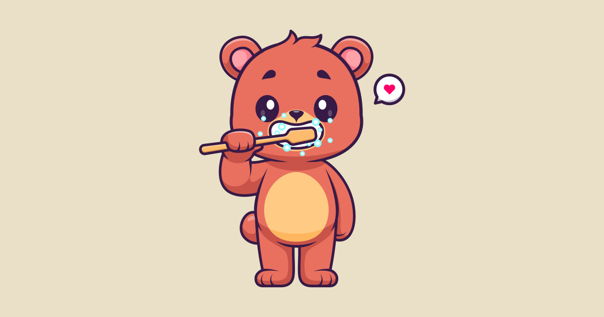 Cute Bear Brushing Teeth Cartoon - Cute Bear Brushing Teeth Cartoon - T ...