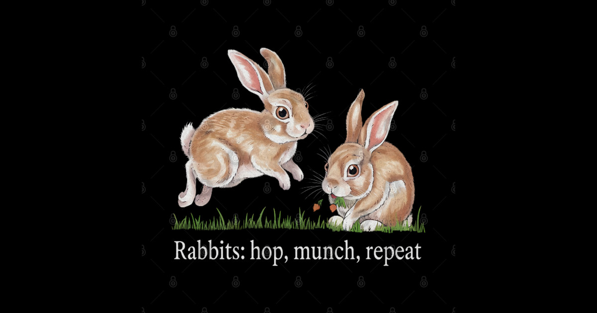 funny Rabbits: Hop, munch, repeat - Rabbit Lover - Sticker | TeePublic