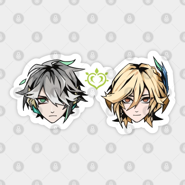 Alhaitham and Kaveh - Genshin Impact - Sticker | TeePublic