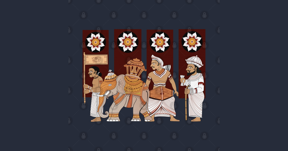 Traditional Kandy perahera Art Sri lanka - Traditional - T-Shirt ...
