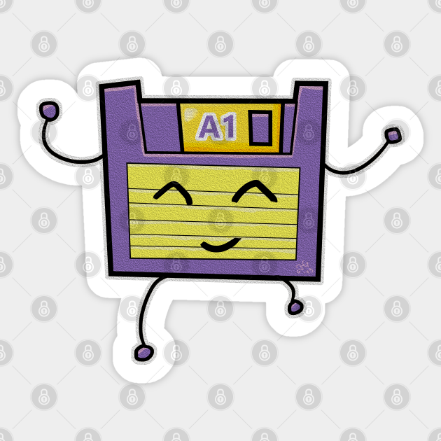 A1 Cute Dancing Floppy Disk - Floppy Disk - Sticker | TeePublic