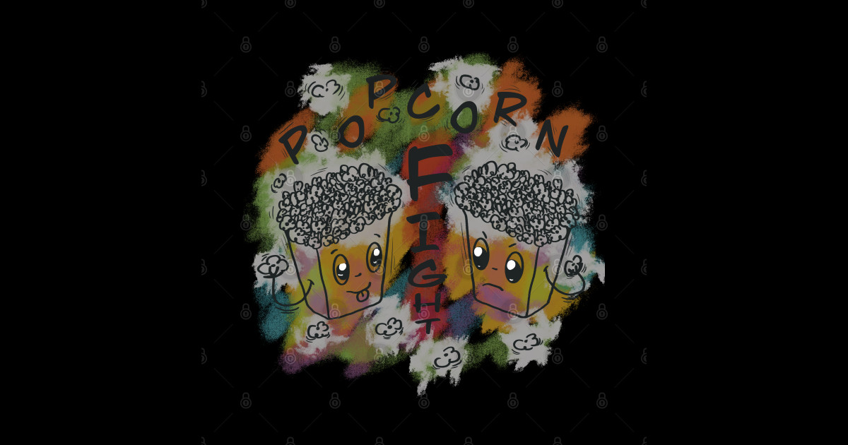 Popcorn Fight - Popcorn Day - Sticker | TeePublic