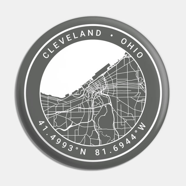 Cleveland Map - Cleveland - Pin | TeePublic