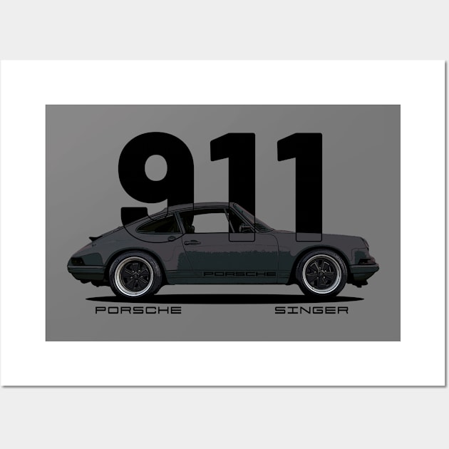 Porsche 911 Singer Gray - Porsche911singer - Posters and Art Prints ...