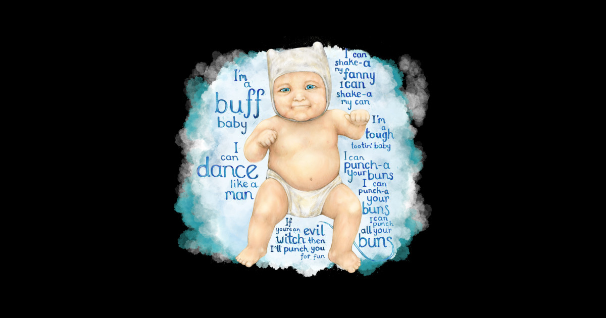 Finn the buff baby (Adventure Time fan art) - Adventure Time - Sticker ...