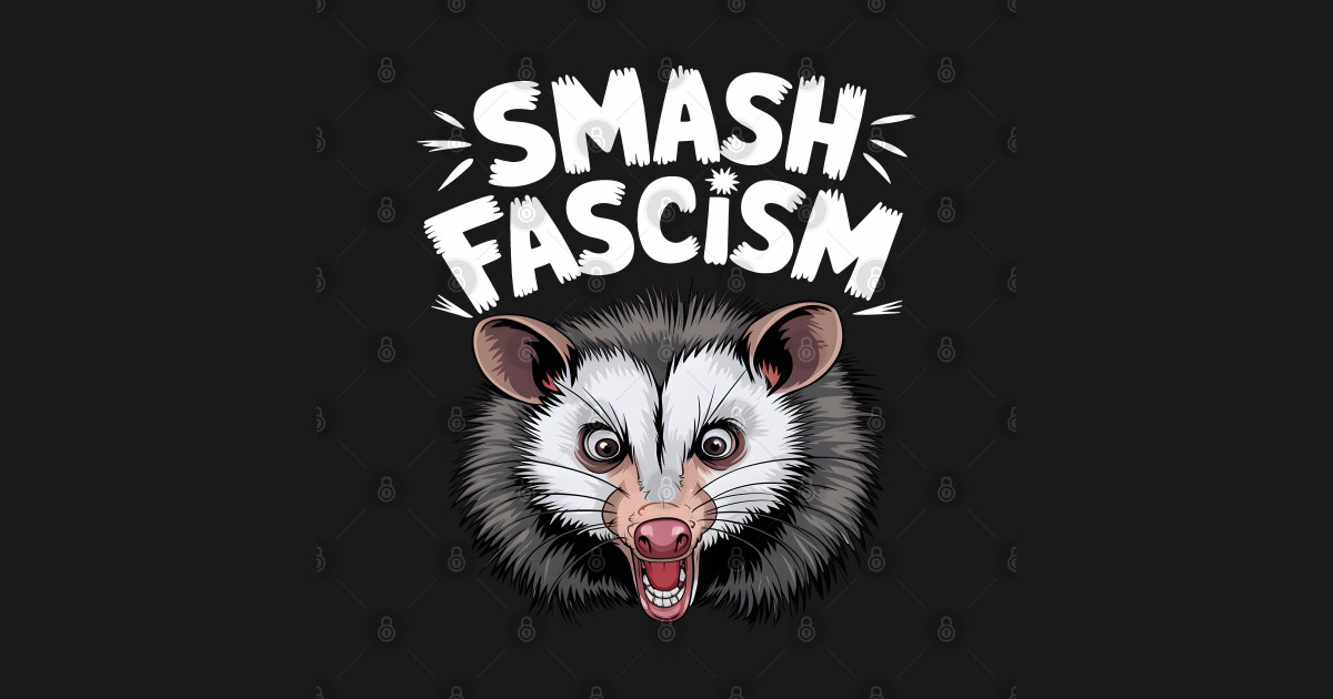 Smash Fascism, Funny Anti-Fascism possum - Anti Fascism - T-Shirt ...