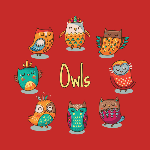 Owl Circle - Owls - T-Shirt | TeePublic