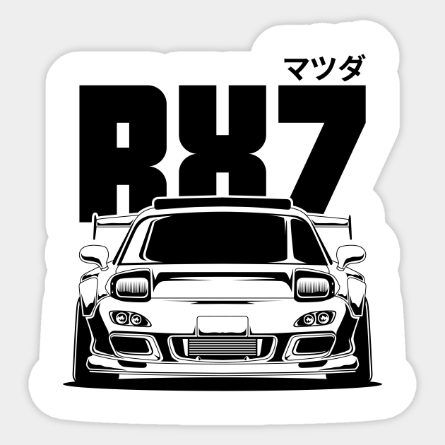 Mazda RX7 Black Print - Mazda Rx7 - Sticker | TeePublic