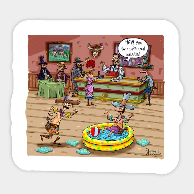 Cowboy Pool - Funny Cowboy - Sticker | TeePublic