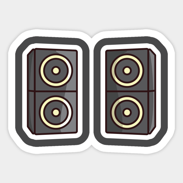 Modern Acoustic System Audio Speaker Sticker vector illustration ...