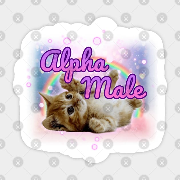 Alpha Male Cat Meme - Alpha - Sticker | TeePublic