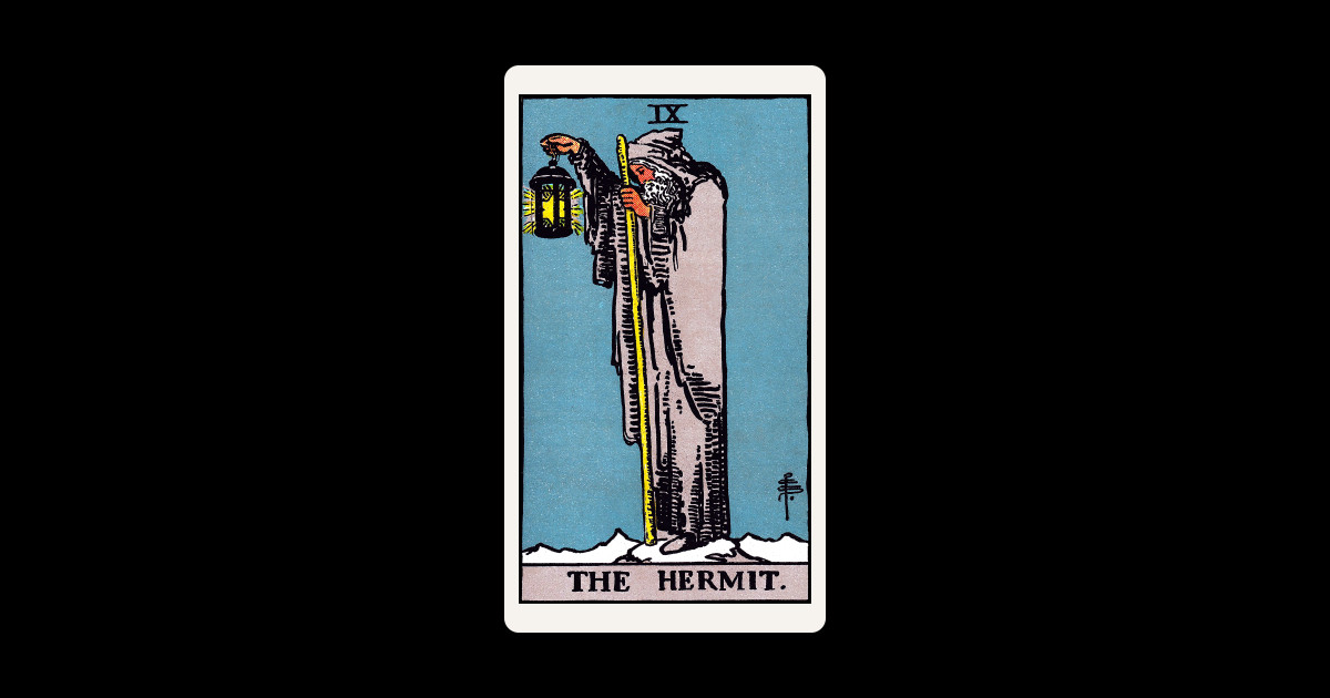 Card #9 - The Hermit - Rider Waite Smith Tarot - Hand Painted - Sticker ...