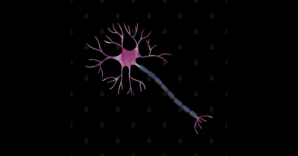 Watercolor Purple Neuron - Neuron - Sticker | TeePublic