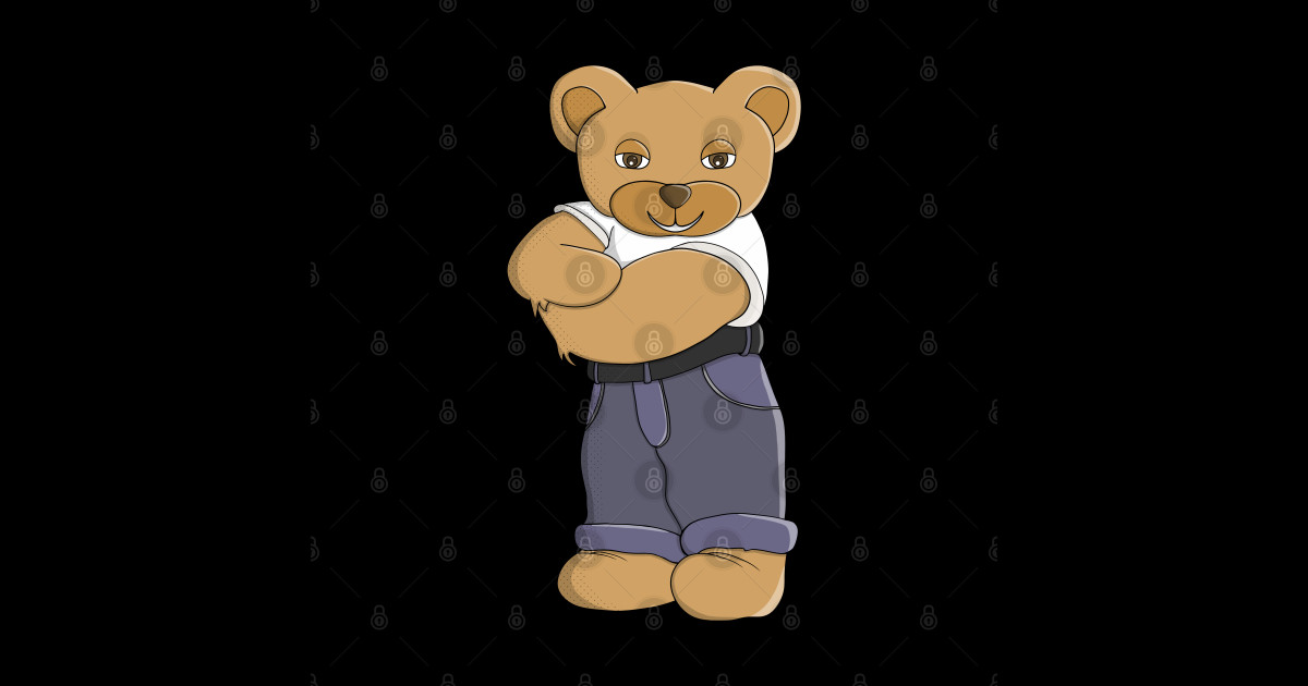 Teddy Bear with Arms Crossed - Animals - Sticker | TeePublic
