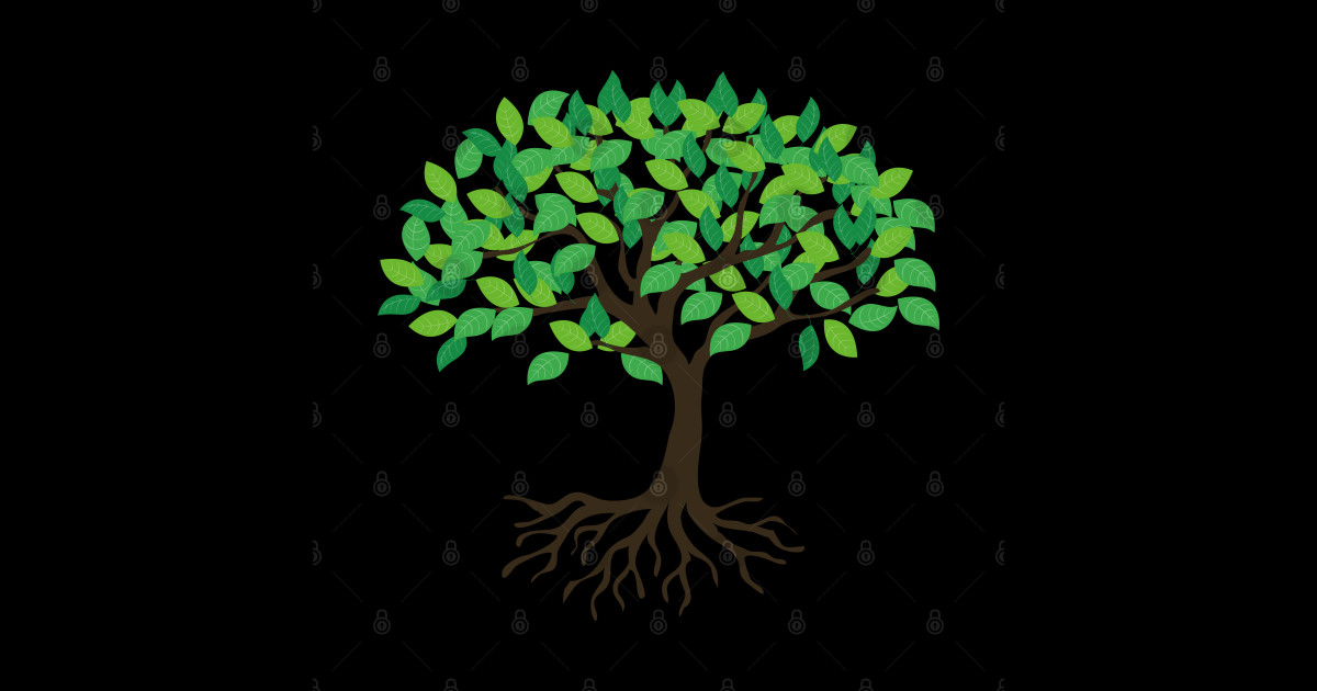 Abstract tree with Roots - Earth Day - Sticker | TeePublic