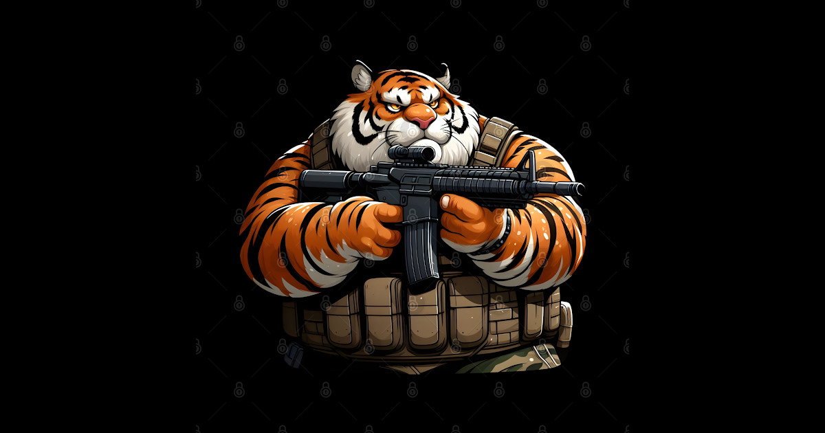 Tactical Tiger - Tiger - Sticker | TeePublic