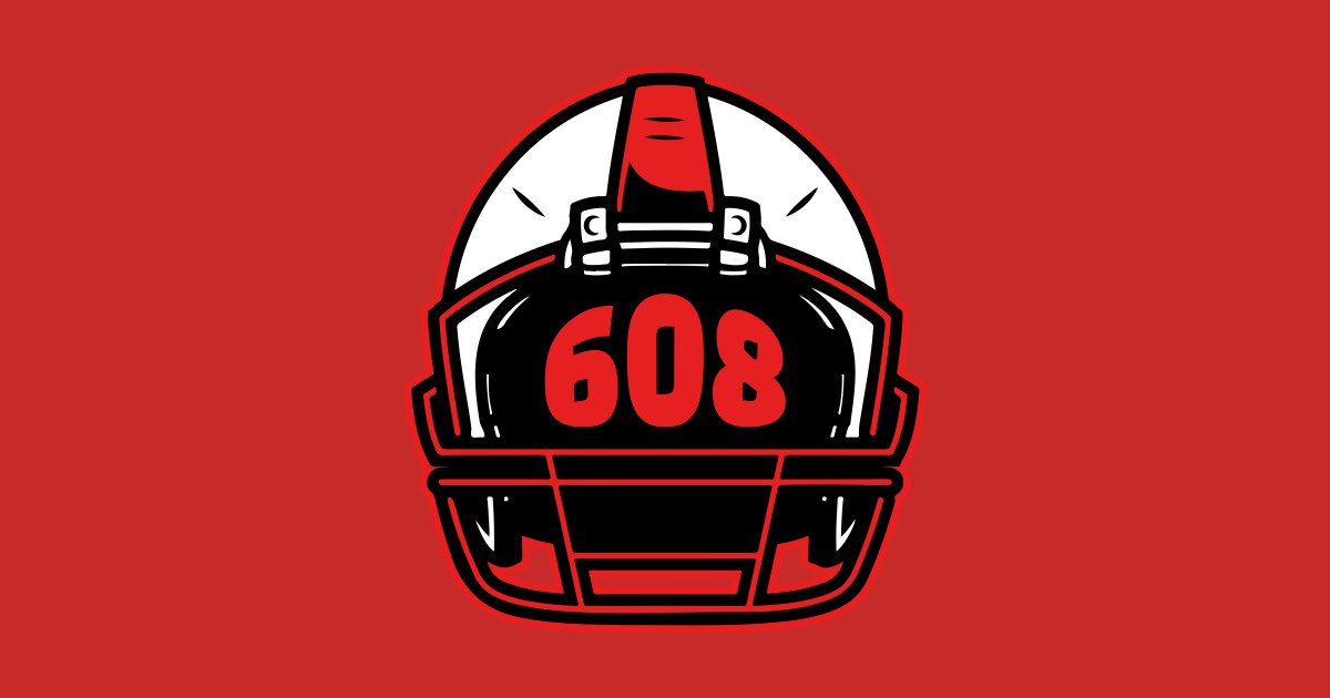 Retro Football Helmet 608 Area Code Madison Wisconsin Football ...