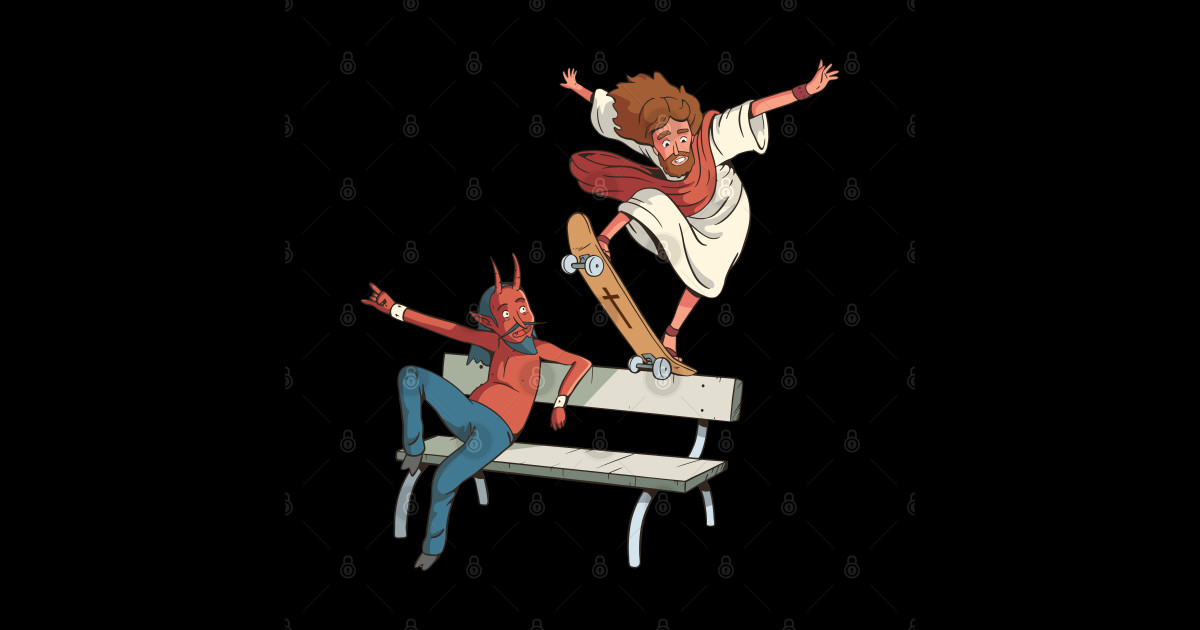 Jesus Skateboarding - Skateboarding - Sticker | TeePublic
