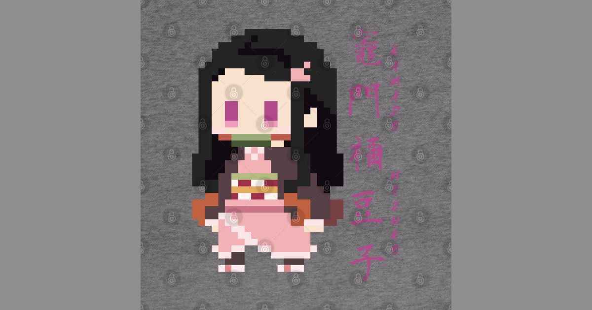 Kamado Nezuko (Pixel Art) - Kimetsu No Yaiba - Hoodie | TeePublic