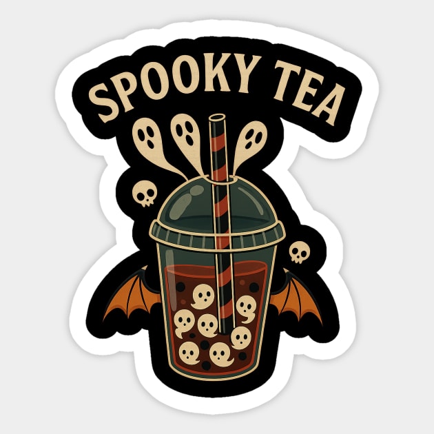 Spooky Boba Tea – Cute Goth Ghost Bubble Tea Art - Spooky Boba Tea ...