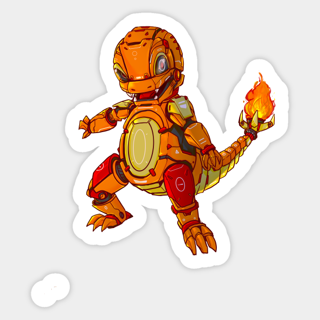 mecha lizard - Mecha Monster - Sticker | TeePublic