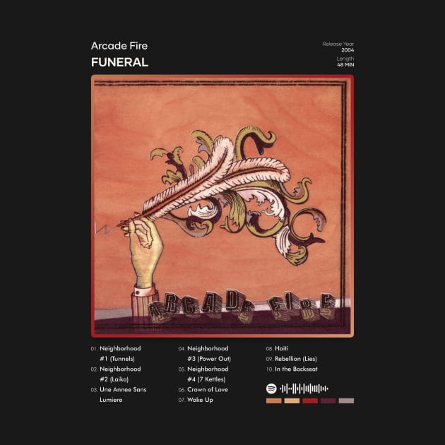 Arcade Fire - Funeral Tracklist Album - Arcade Fire - T-Shirt | TeePublic