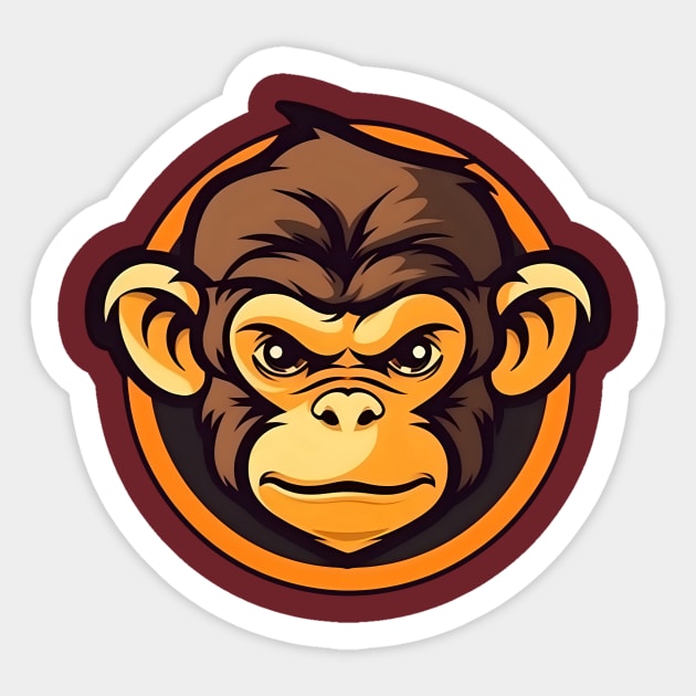 Cartoon funny monkey - Monkey - Sticker | TeePublic