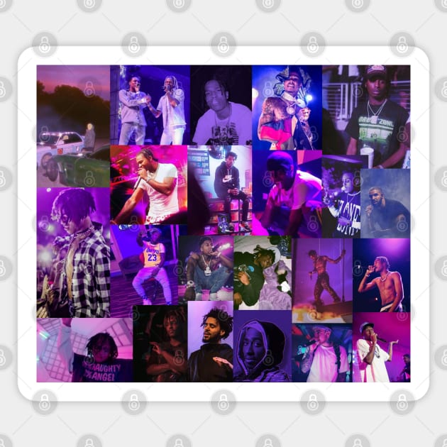 purple rap collage - Album - Sticker | TeePublic