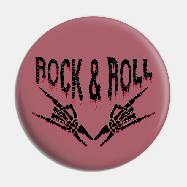 Rock And Roll Hand Sign - Rock On Hand Sign - Pin | TeePublic