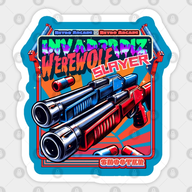 Werewolf Slayer - Retro Arcade Shooter - Retro Arcade Game - Sticker ...