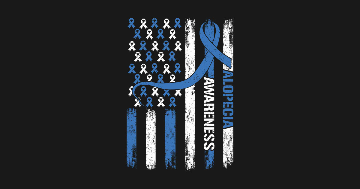 Alopecia Awareness Month American Flag Ribbon - Alopecia Awareness ...