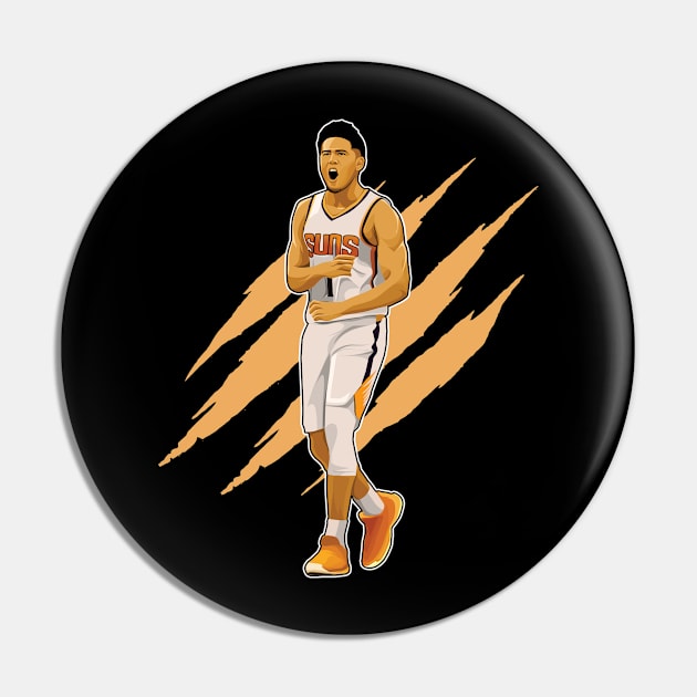 Devin Booker Reaction #1 Claw Art - Devin Booker - Pin | TeePublic